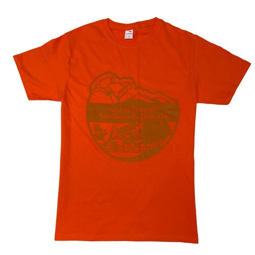 GSNorCal Patch Tee Adult Size - Orange | Girl Scout Shop
